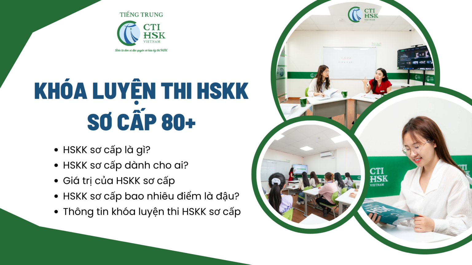 Khóa luyện thi HSKK sơ cấp điểm cao 80+ CTI HSK Việt Nam