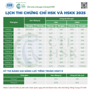 [Mới nhất] - Lịch thi HSK/HSKK 2026 tại các điểm thi HSK toàn quốc